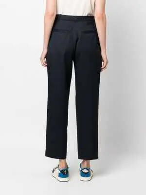 A.p.c. Pleated Cropped Trousers - Blue