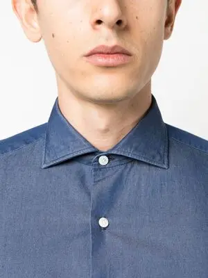 FINAMORE 1925 Long-sleeve Denim Shirt