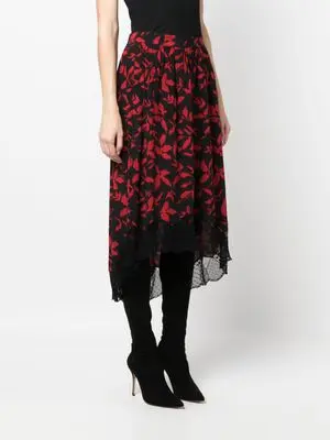 Zadig&Voltaire Joslin Leaf-print Midi Skirt