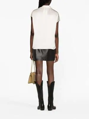 Vince Short-sleeve Silk Shirt - Neutrals