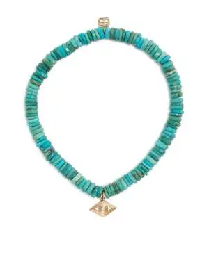 SYDNEY EVAN 14kt Yellow Gold Evil Eye Turquoise Bracelet - Blue
