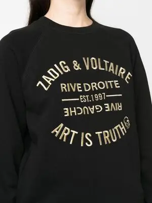 Zadig&Voltaire Logo-embroidered Organic-cotton Sweatshirt - Black