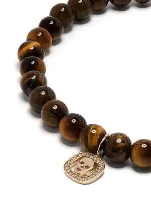 SYDNEY EVAN 14kt Yellow Gold Tiger Eye Charm Bracelet