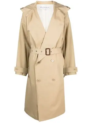 JW Anderson Hooded Double-breasted Trench Coat