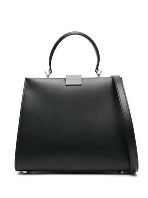 ARMARIUM Logo-plaque Leather Tote Bag - Black
