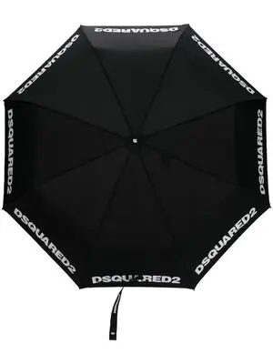 Dsquared2 Logo-print Compact Umbrella - Black