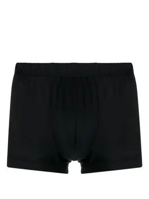 Hanro Elasticated-waistband Cotton Boxers - Black