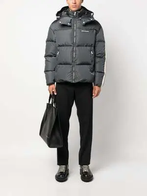 Palm Angels Logo-print Puffer Jacket - Grey
