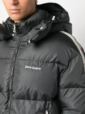 Palm Angels Logo-print Puffer Jacket - Grey