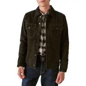 Lucky Brand Suede Military Shirt Jacket