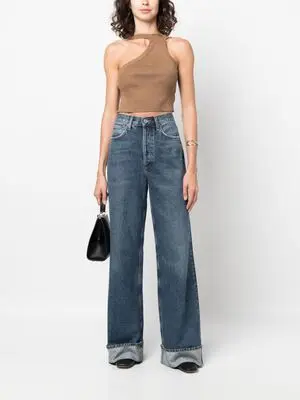 AGOLDE Dame Wide-leg Organic-cotton Jeans - Blue
