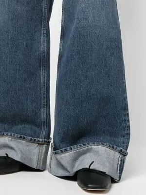 AGOLDE Dame Wide-leg Organic-cotton Jeans - Blue