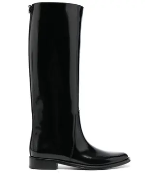 Saint Laurent Hunt 25mm Leather Boots - Black