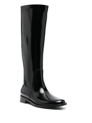 Saint Laurent Hunt 25mm Leather Boots - Black