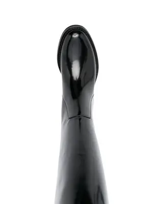 Saint Laurent Hunt 25mm Leather Boots - Black