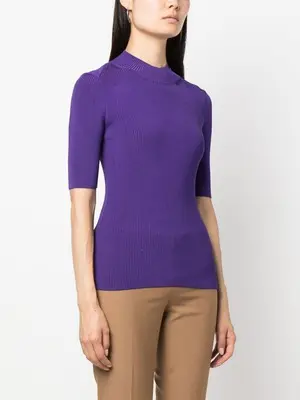 Stella McCartney High Neck Ribbed Knit Top
