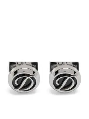 S.t. Dupont Logo-engraved Lacquered Cufflinks - Silver