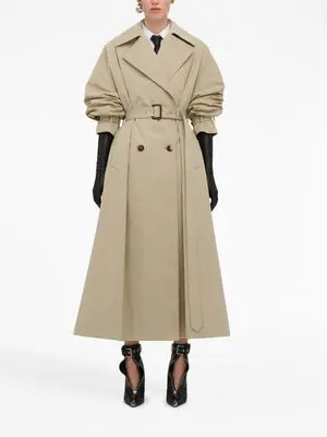 Alexander McQueen A-line Pleated Trench Coat