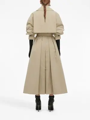 Alexander McQueen A-line Pleated Trench Coat