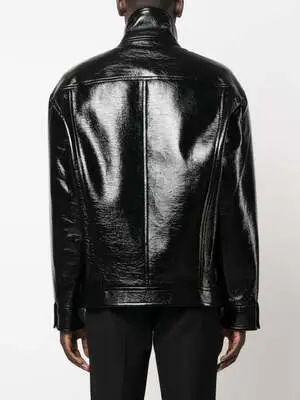 COURREGES Logo-patch Faux-leather Jacket