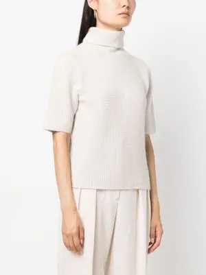 Fabiana Filippi Waffle-knit Roll-neck T-shirt