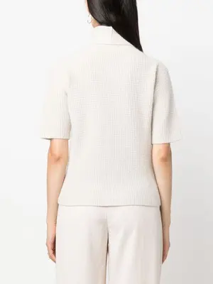 Fabiana Filippi Waffle-knit Roll-neck T-shirt