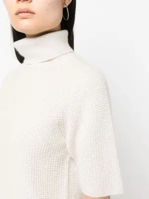 Fabiana Filippi Waffle-knit Roll-neck T-shirt