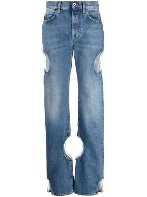 Off-White Meteor Hole-detail Jeans - Blue