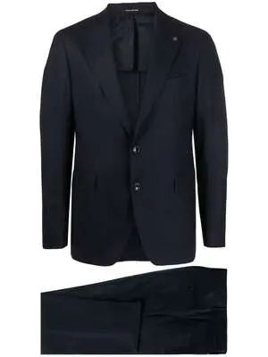 Tagliatore Brooch-detail Single-breasted Suit - Blue