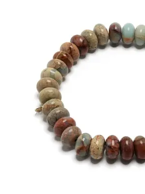SYDNEY EVAN 14kt Yellow Gold Diamond Charm Jasper Bracelet