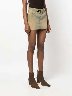 DIESEL® Oval D-buckle Denim Skirt