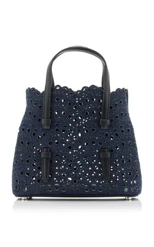 Alaïa Mina Laser-cut Denim Top Handle Bag