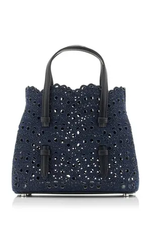Alaïa Mina Laser-cut Denim Top Handle Bag