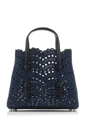 Alaïa Mina Laser-cut Denim Top Handle Bag