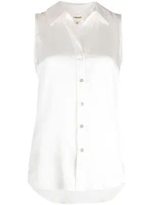 L'Agence Emmy Sleeveless Shirt - White