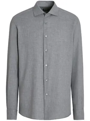 Zegna Cashco Cotton-cashmere Shirt - Grey