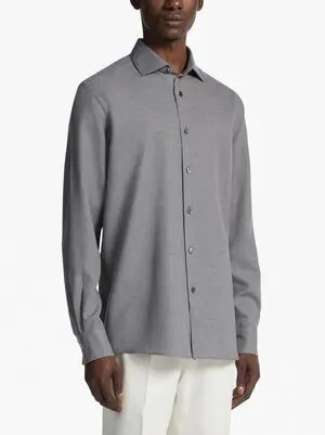 Zegna Cashco Cotton-cashmere Shirt - Grey