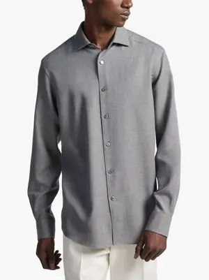 Zegna Cashco Cotton-cashmere Shirt - Grey