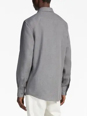 Zegna Cashco Cotton-cashmere Shirt - Grey