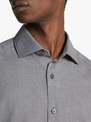 Zegna Cashco Cotton-cashmere Shirt - Grey