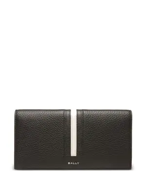 Bally Ribbon Continental Leather Wallet - Black