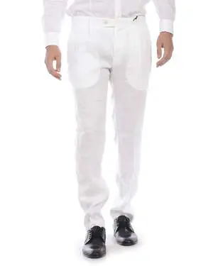 DANIELE ALESSANDRINI Daniele Alessandrini Ribbed Trousers - White