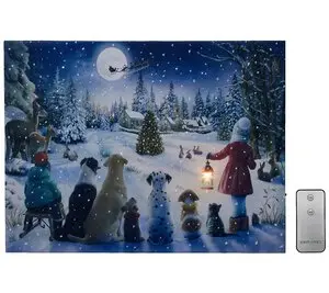 LUMABASE B/o Lighted Wall Art- Holiday Gatherin G - One-color