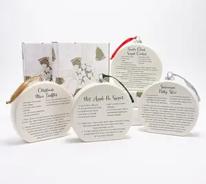 TEMP-TATIONS As Is Set Of 4 David's Recipe Ornaments - One-color