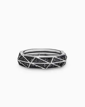 David Yurman Faceted Band Ring - Black Diamond