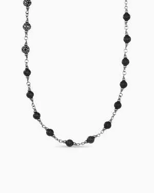 David Yurman Spiritual Beads Necklace With Tiger's Eye And Diamonds - Black Onyx/black Diamonds