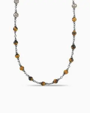 David Yurman Spiritual Beads Necklace With Tiger's Eye And Diamonds - Tigers Eye/cognac Diamond