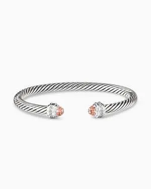 David Yurman David Yurman Classic Cable Bracelet With Black Onyx And Diamonds Morganite