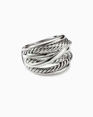 David Yurman Sterling Silver Crossover Ring - All Sterling Silver