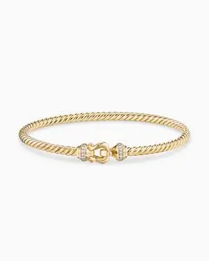 David Yurman 18k Yellow Gold Cablespira® Bracelet With Diamonds - Diamond